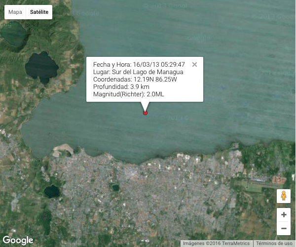 Continúan sismos al sur del Lago Xolotlán en Managua (EN ACTUALIZACIÓN)