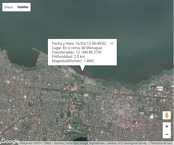 Continúan sismos al sur del Lago Xolotlán en Managua (EN ACTUALIZACIÓN)