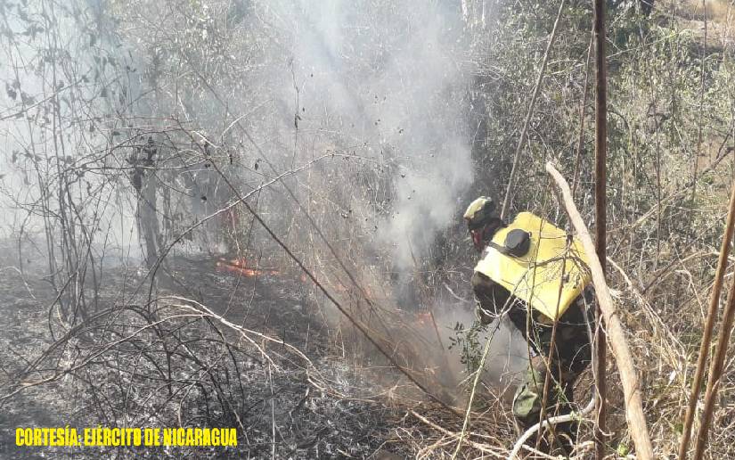 Ejército De Nicaragua Interviene En Sofocación De Incendio Forestal En