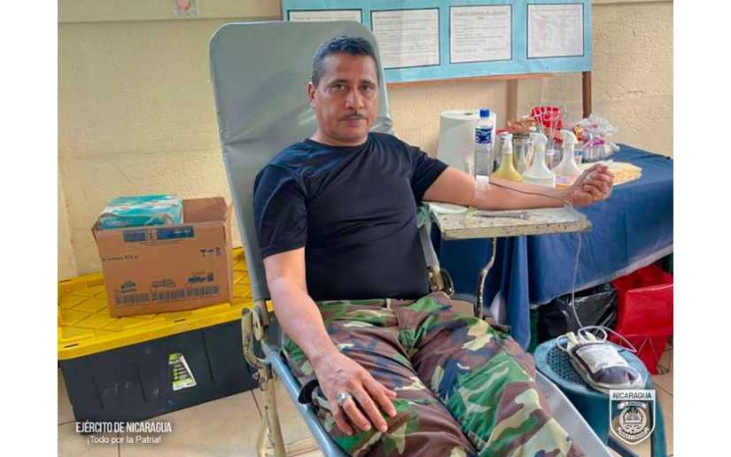 Ejército de Nicaragua participó en jornada de donación de sangre