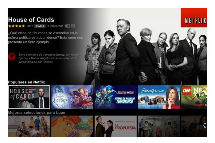 Netflix cambia el diseño de su interfaz web