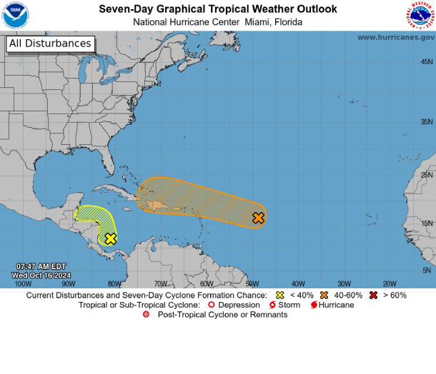 Ineter monitorea la evolución del disturbio atmosférico en el Caribe