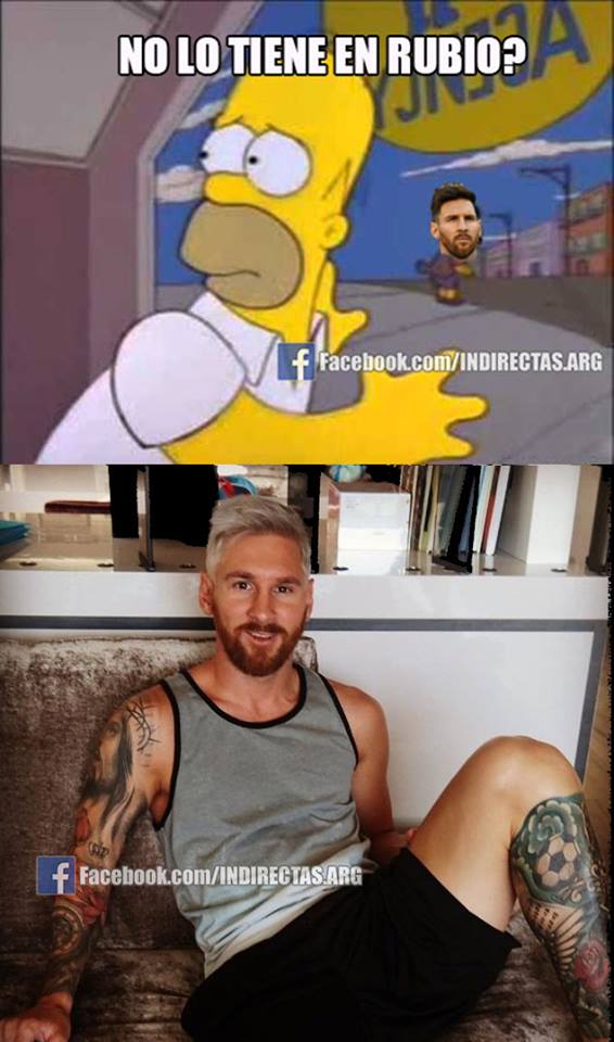 Lionel Messi se pintó el cabello de rubio (+Memes)