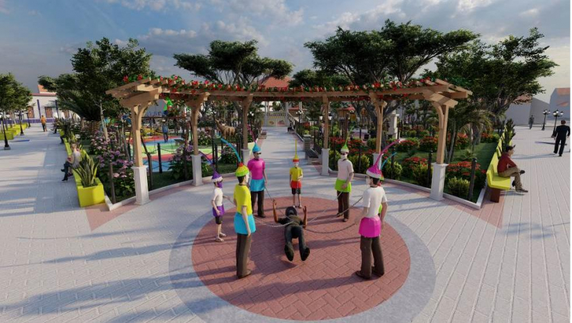 Inicia remodelación del parque central de Masatepe