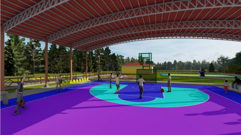 Construyen cancha techada en Comalapa