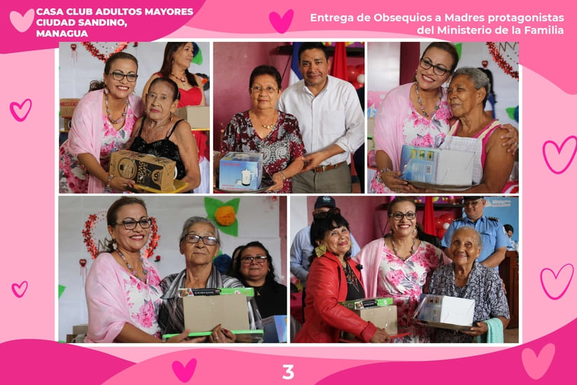 Ministerio de la Familia entrega de obsequios a Madres Adultas Mayores