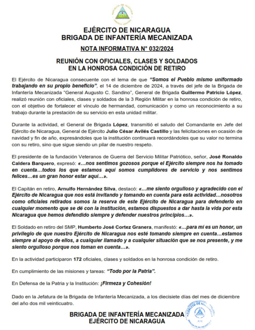 Brigada de Infantería Mecanizada se reune con oficiales, clases y ...