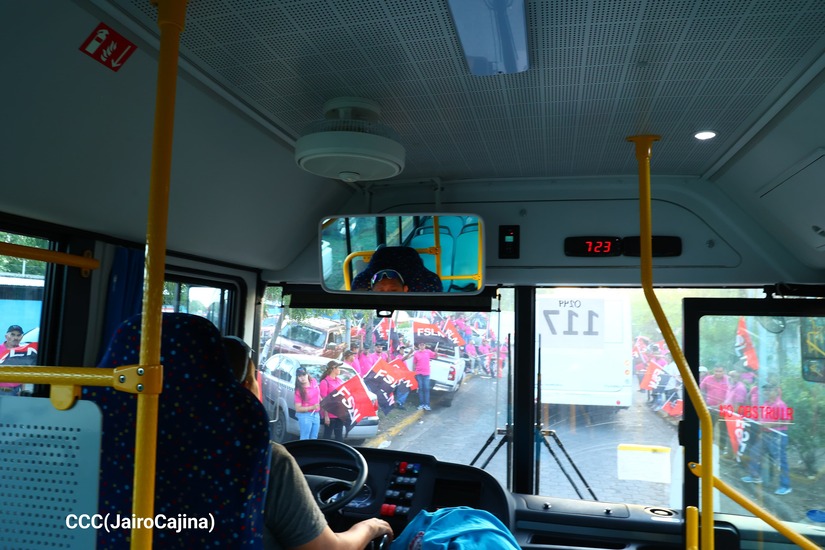 Nuevo lote de buses de China llegan a Managua para ser entregados al sector transporte
