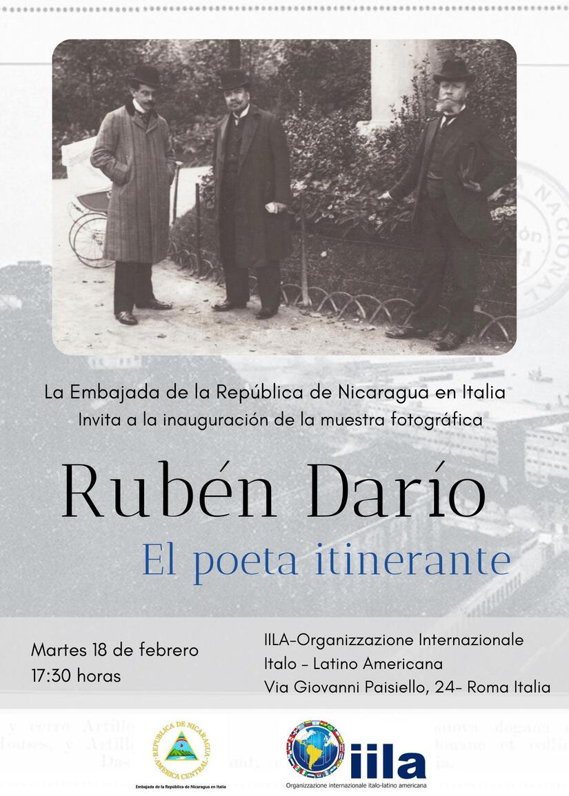 Muestra fotográfica “Rubén Darío: El Poeta Itinerante” en Italia