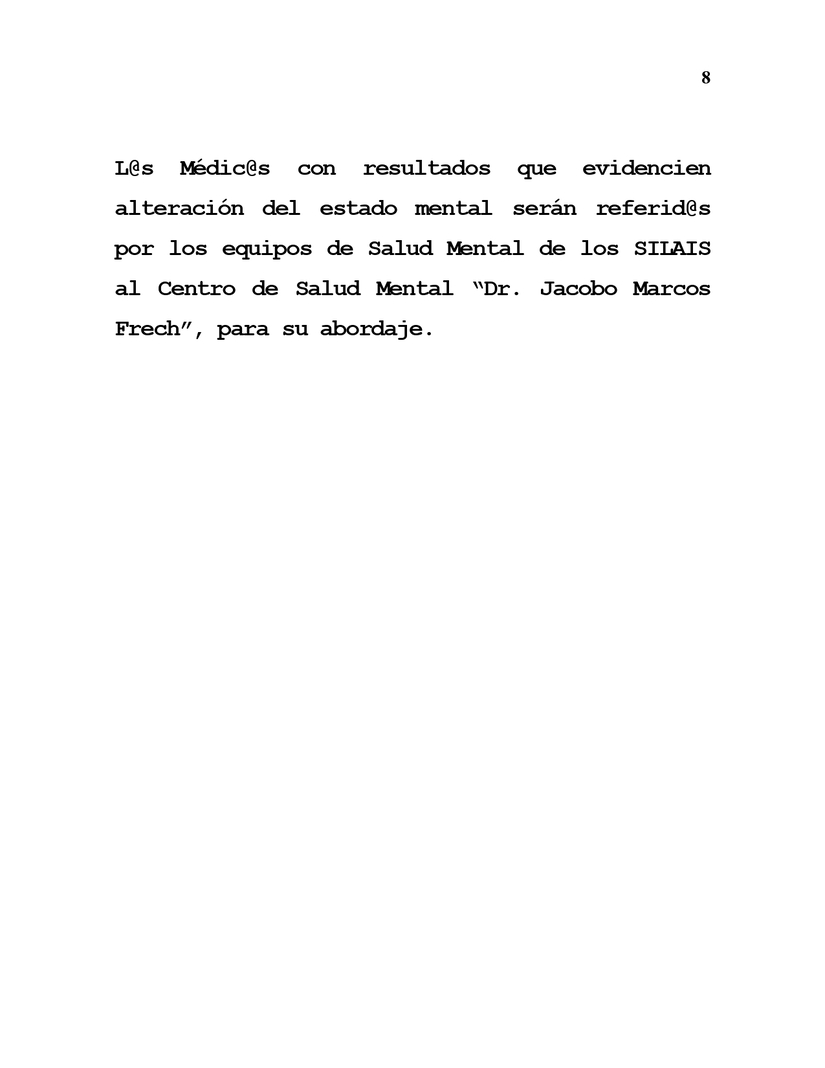 Evaluación Psicológica a Médicos y Médicas del Ministerio de Salud
