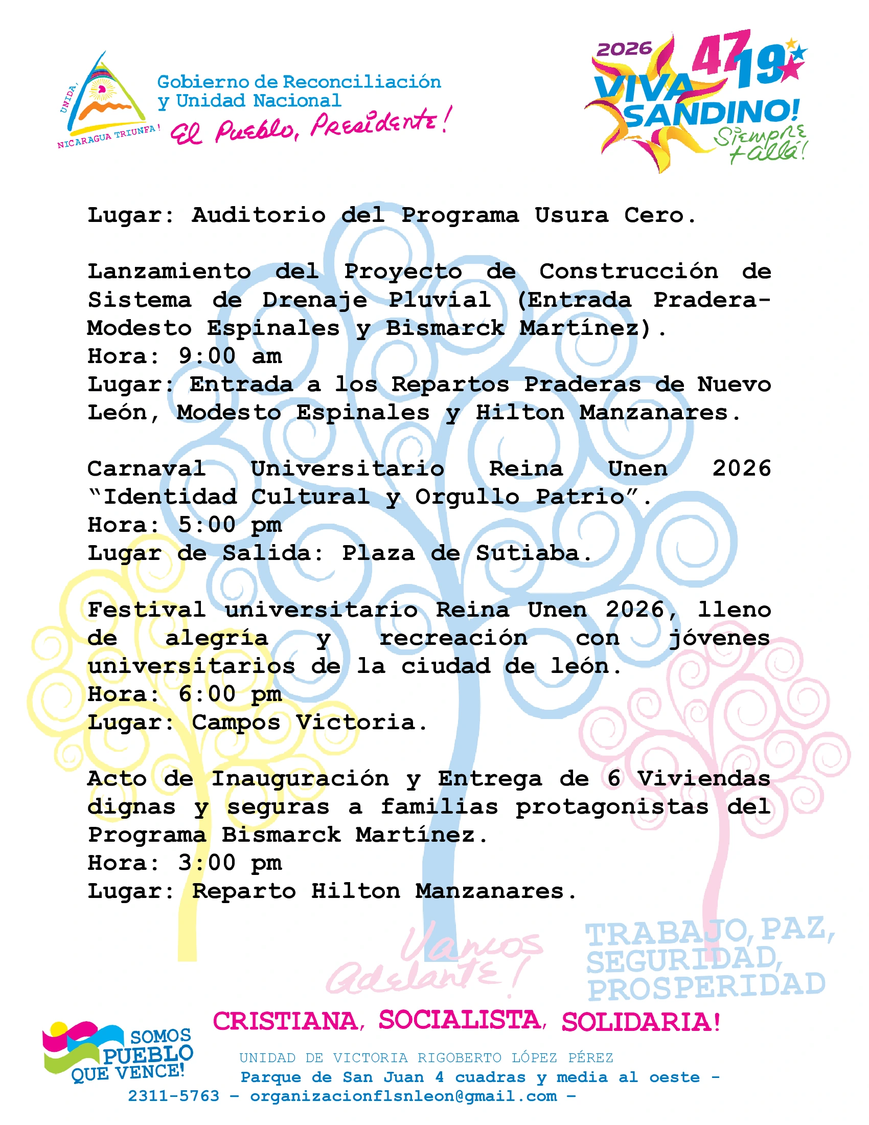 Propuesta del Plan de Actividades en celebración del 47.º aniversario ...